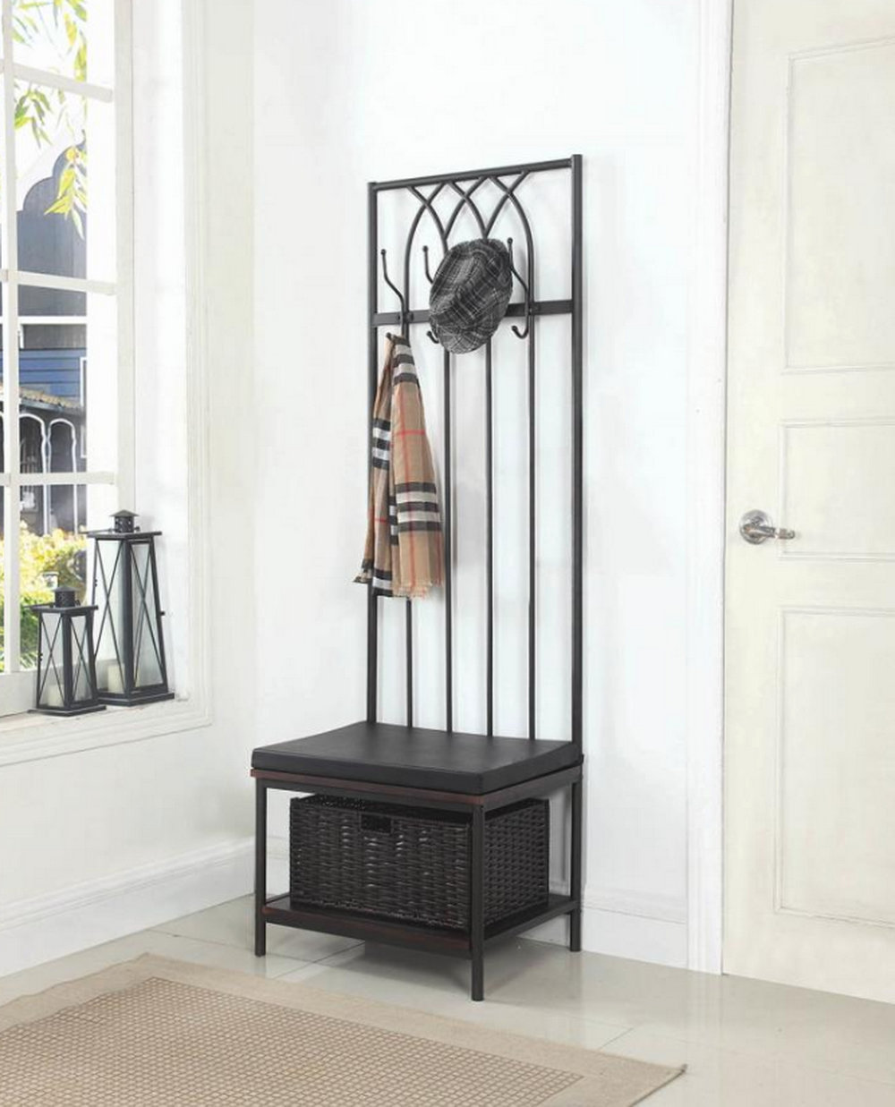 Alcott Hill® Millner 24'' Wide Hall Tree with Bench and Shoe Storage ...