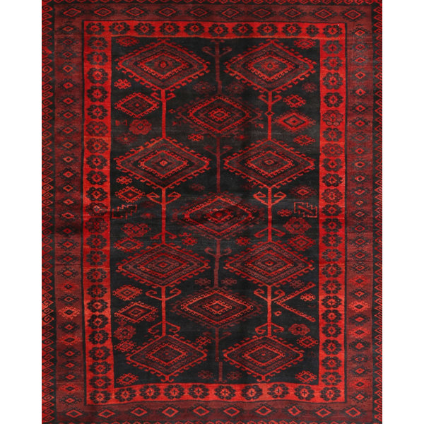 Bungalow Rose Red/Black Rug | Wayfair