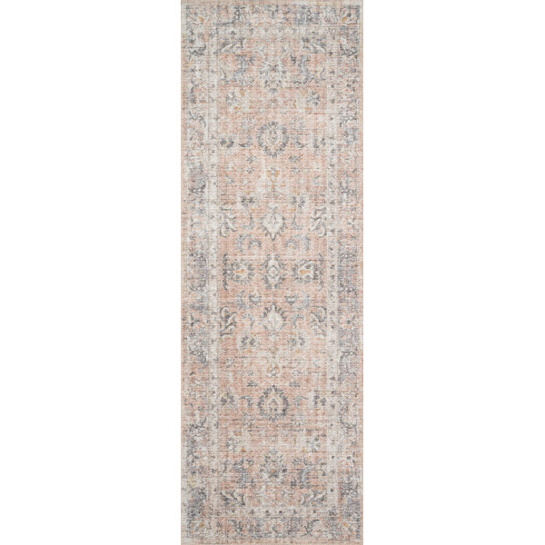 Bungalow Rose Gelo Power Loom Performance Blush/Gray Rug & Reviews ...