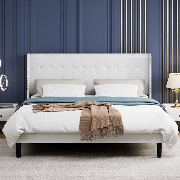 High-headboard-platform-bed | Wayfair