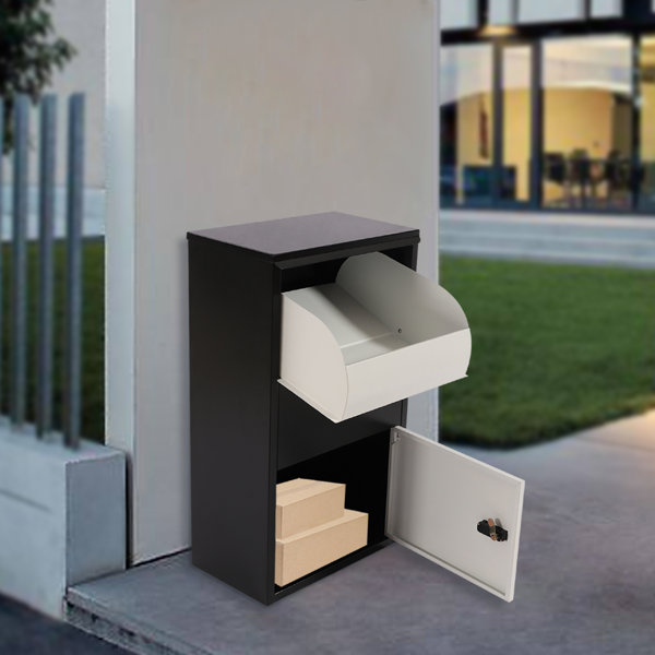 YaoTown Wall Mounted Parcel Drop Box, Large Capacity Code Lock (Black ...