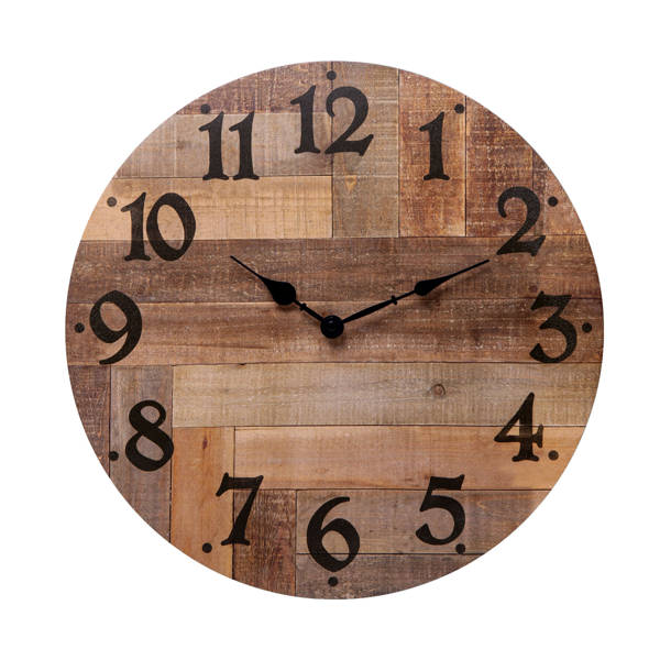 House of Hampton® Analog Quartz Tabletop Clock in Distressed Finish ...