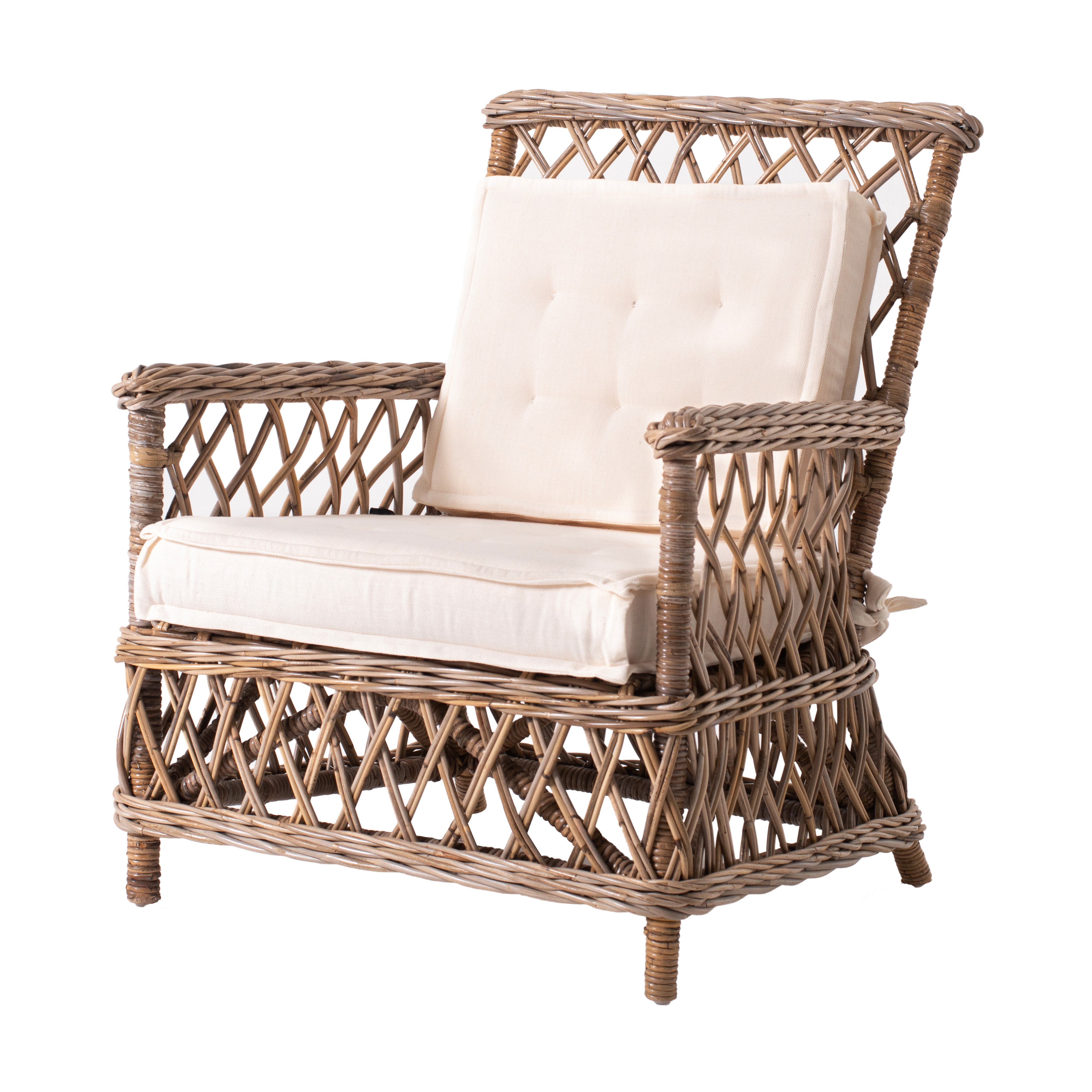 Rosecliff Heights Bering Cross Back Arm Chair in Natural Grey & Reviews ...