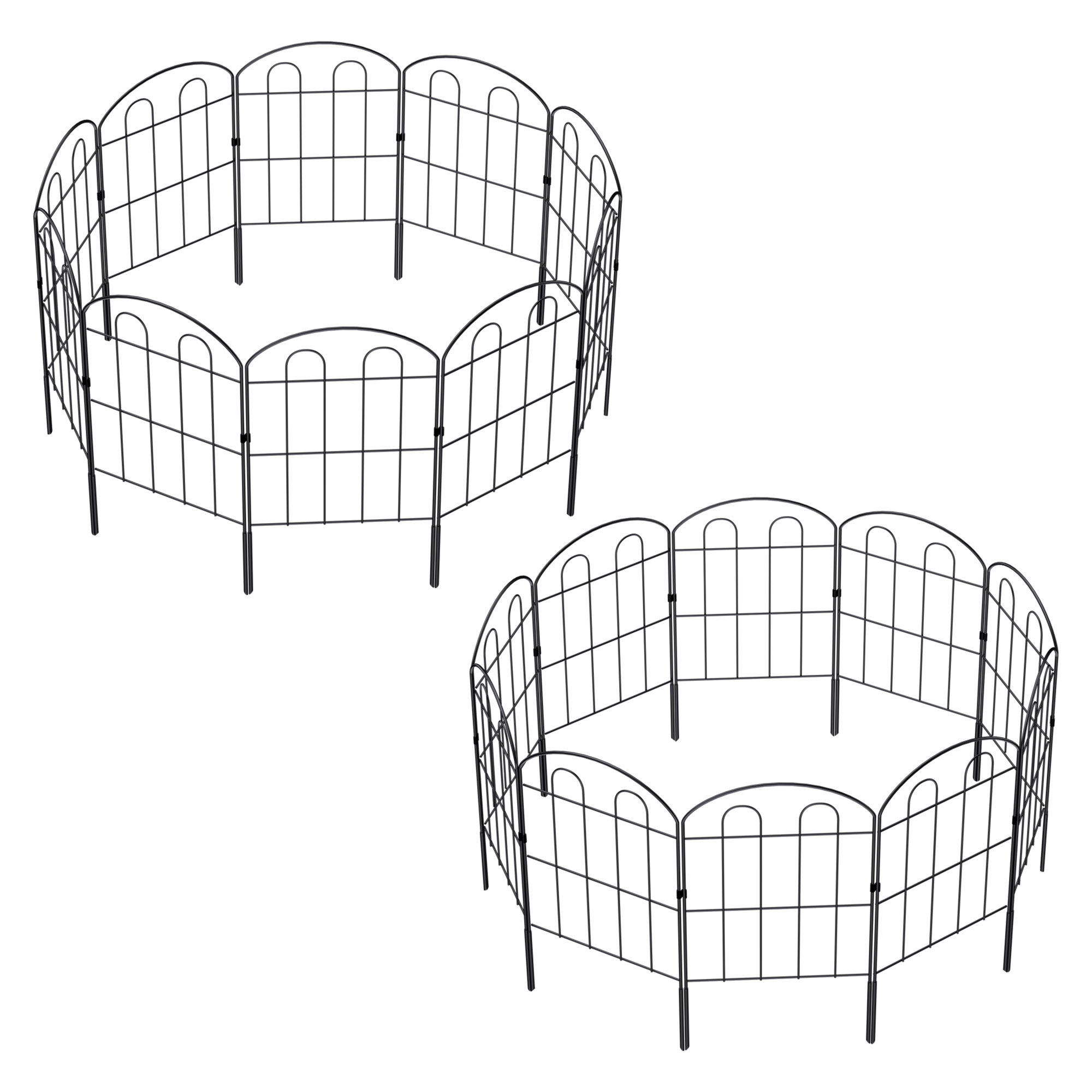 CELLPAK 2 ft. H x 1 ft. W Decorative Wire Border Folding Metal Fence ...