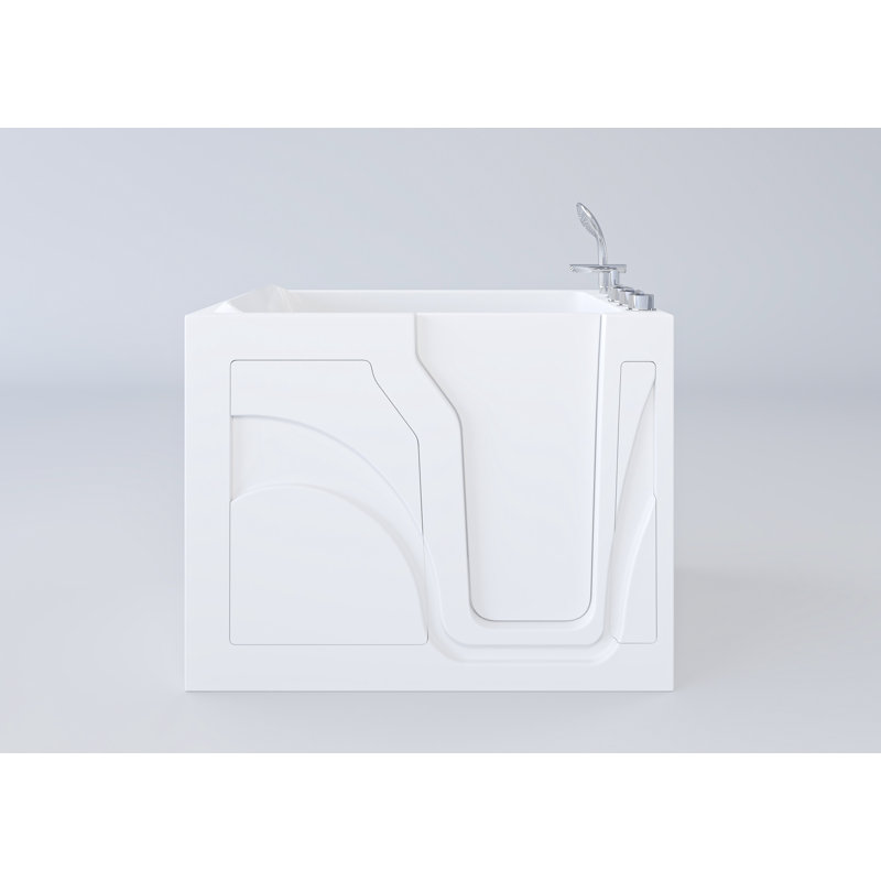HealthSmart Walk-In Soaker Acrylic Bathtub with Right Door and Faucet ...