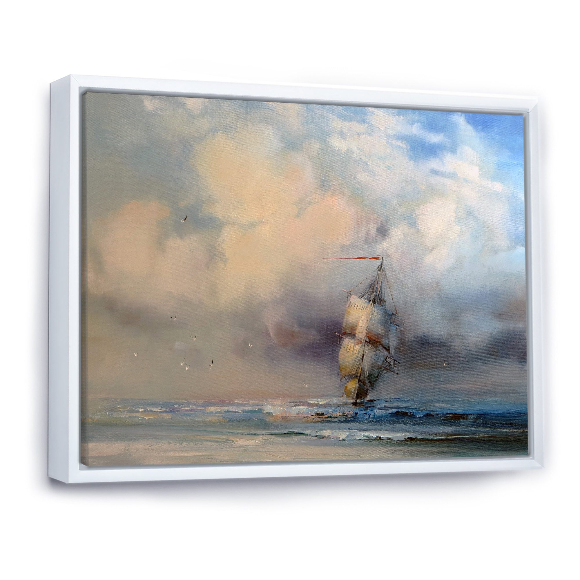 Breakwater Bay Old Colonial Sailboat In Storm III Old Colonial Sailboat ...