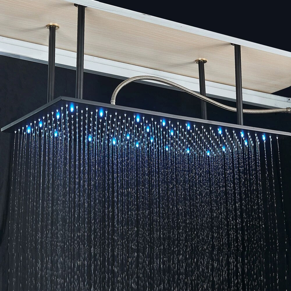 BathSelect Isernia LED Digital Rainfall Shower System with Rough-in ...