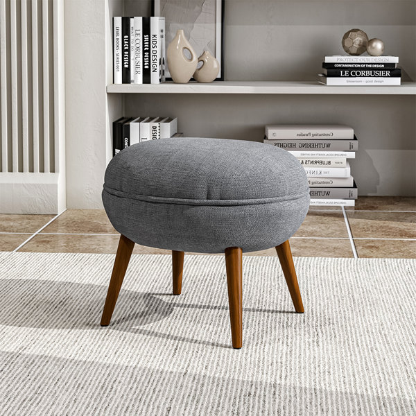 George Oliver Flemming 54Cm Wide Oval Solid Colour Footstool Ottoman ...