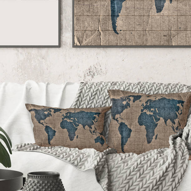 Bless international Ancient Map of The World I - Rustic wall clock ...