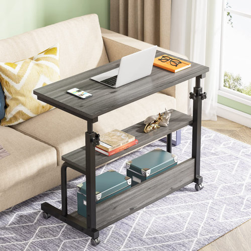 Inbox Zero Alyiah Height Adjustable C Side Table With Wheels & Reviews ...