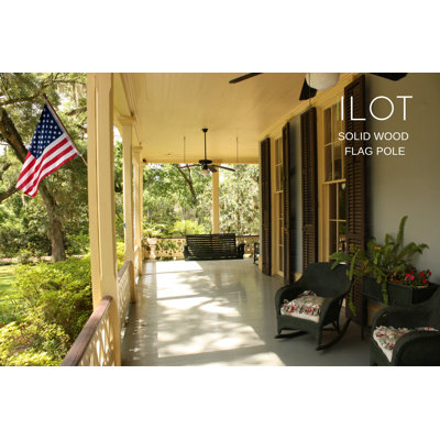 ILOT 56" Wooden Flag Pole For House Pack Of 2 Improved Design Tangle ...