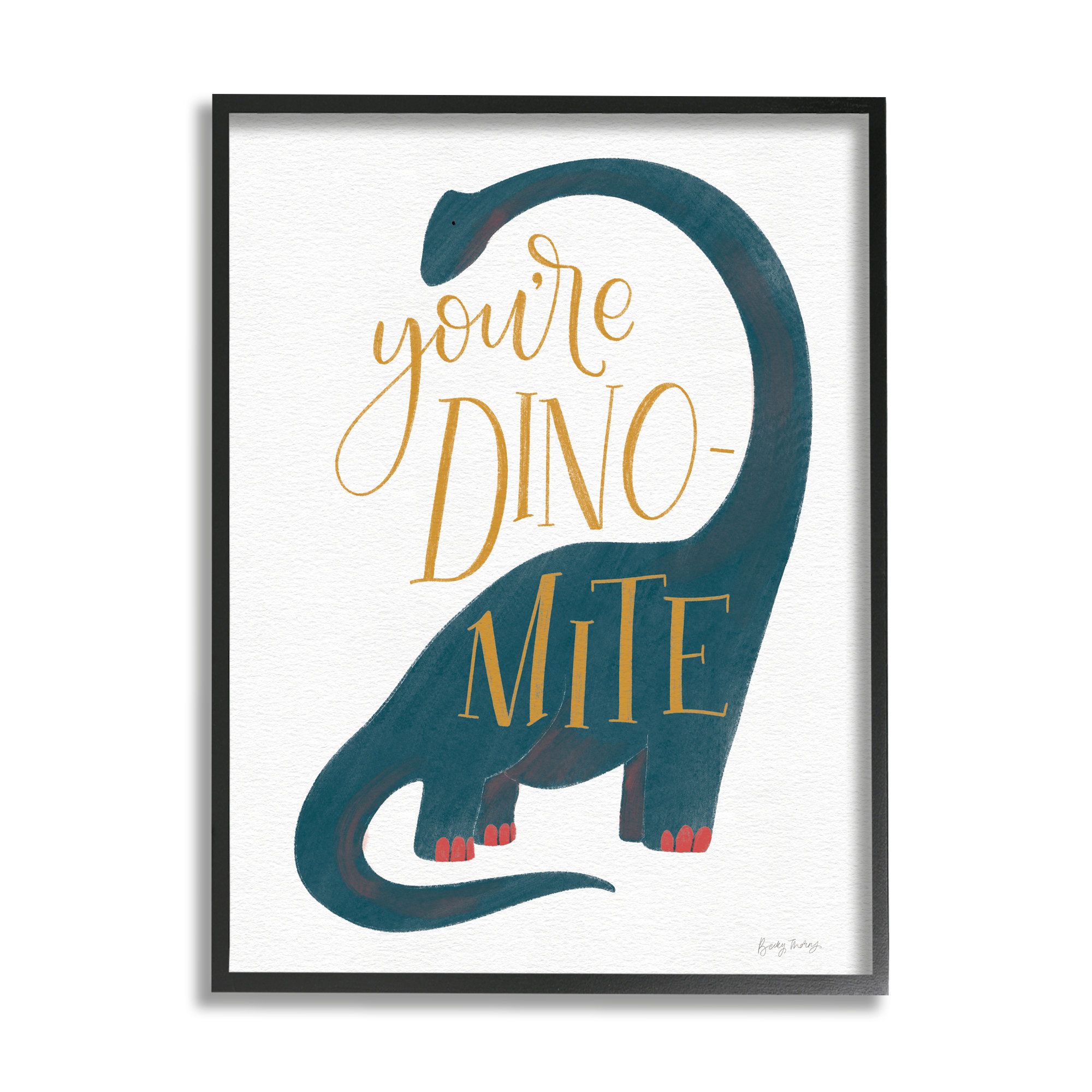 Zoomie Kids You're Dino-Mite Phrase Blue Long Neck Dinosaur by Becky ...