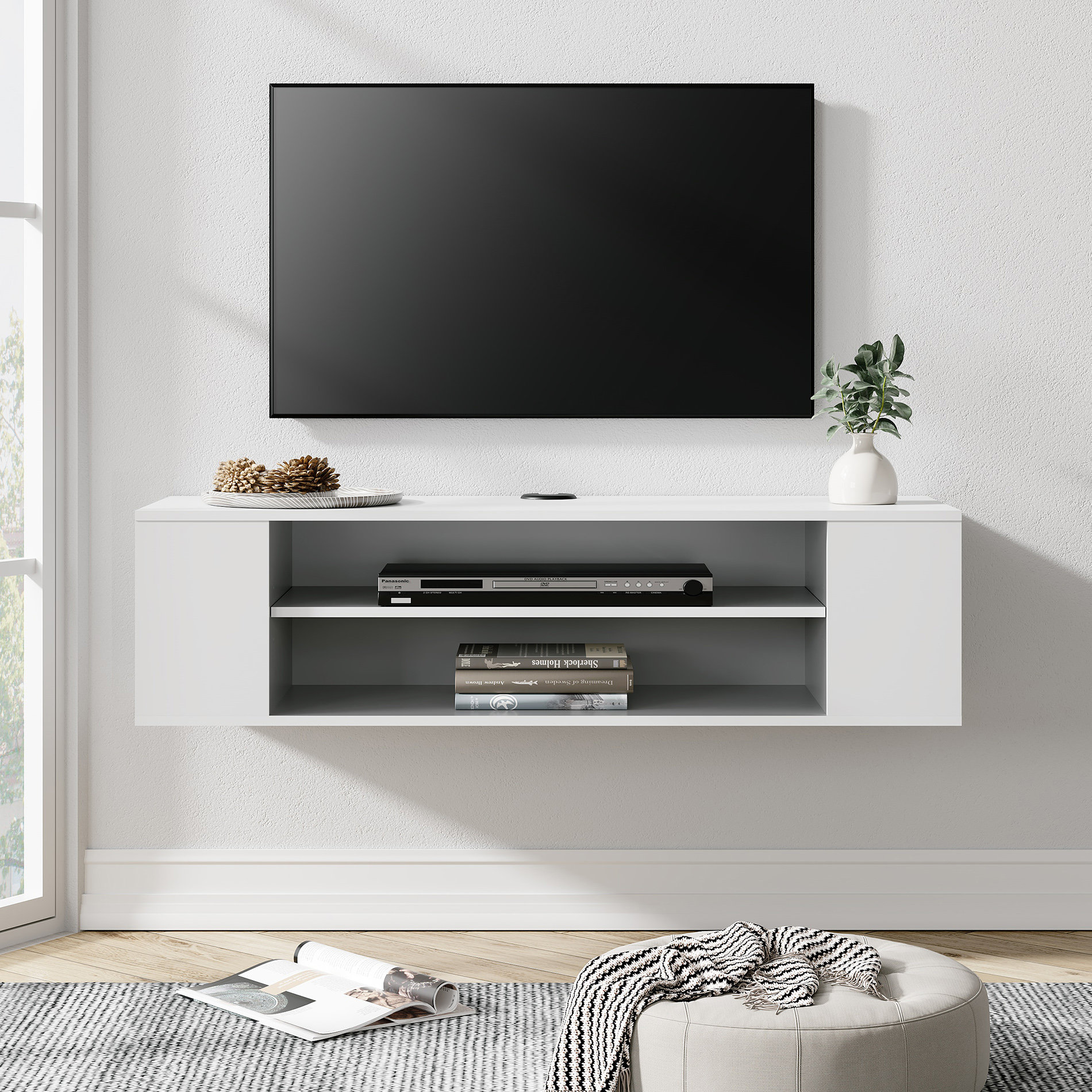 Ebern Designs Andeana Floating TV Stand for TVs Up To 55" & Reviews ...
