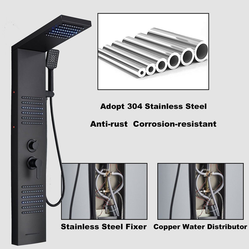 Senlesen 44.48'' Shower Panel with Fixed Shower Head | Wayfair