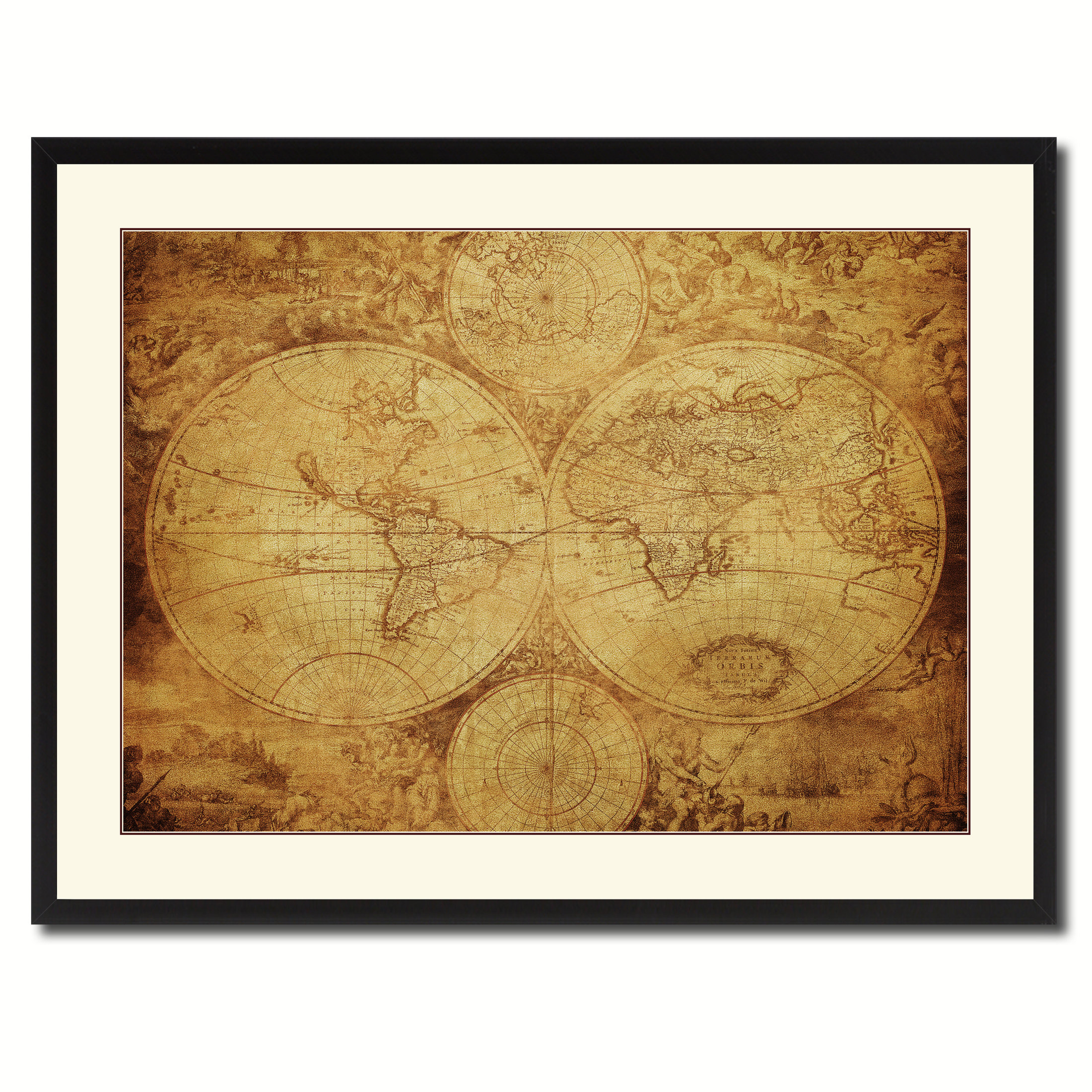 17 Stories The World Circa Vintage Old Map - Picture Frame Print on ...