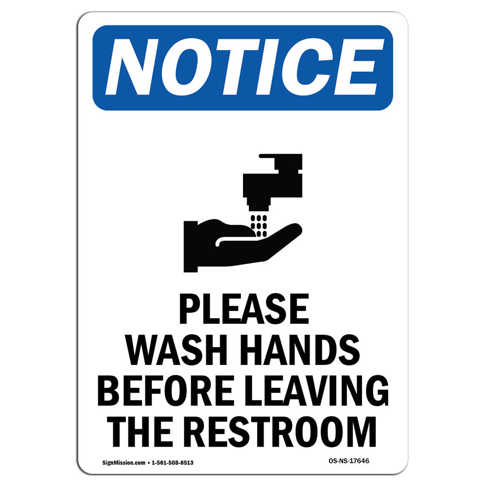 SignMission Notice - Please Wash Hands Before Leaving Sign | Wayfair