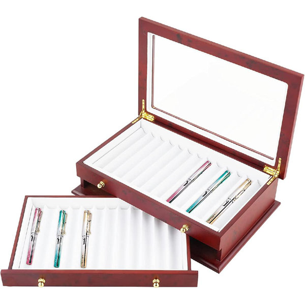 Winston Porter Wood Pen Display Box 25 Slot Extended Fountain Pen ...