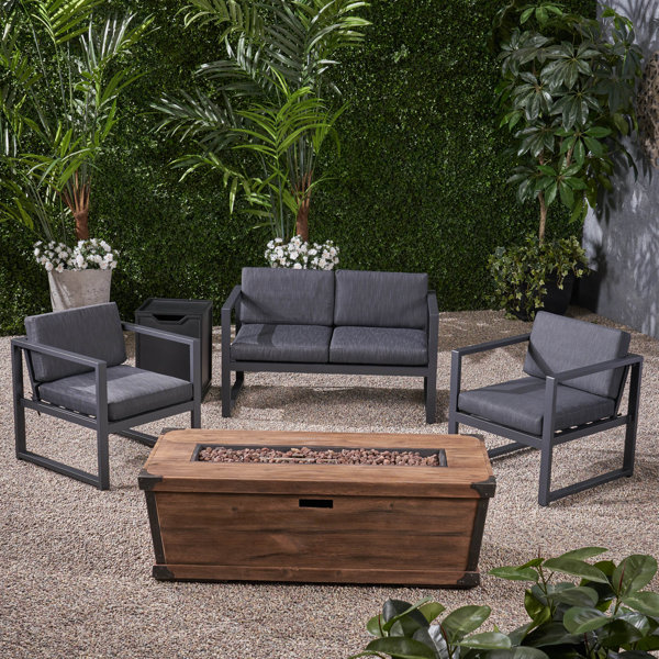17 Stories Jadyn 4 - Person Outdoor Seating Group with Cushions | Wayfair