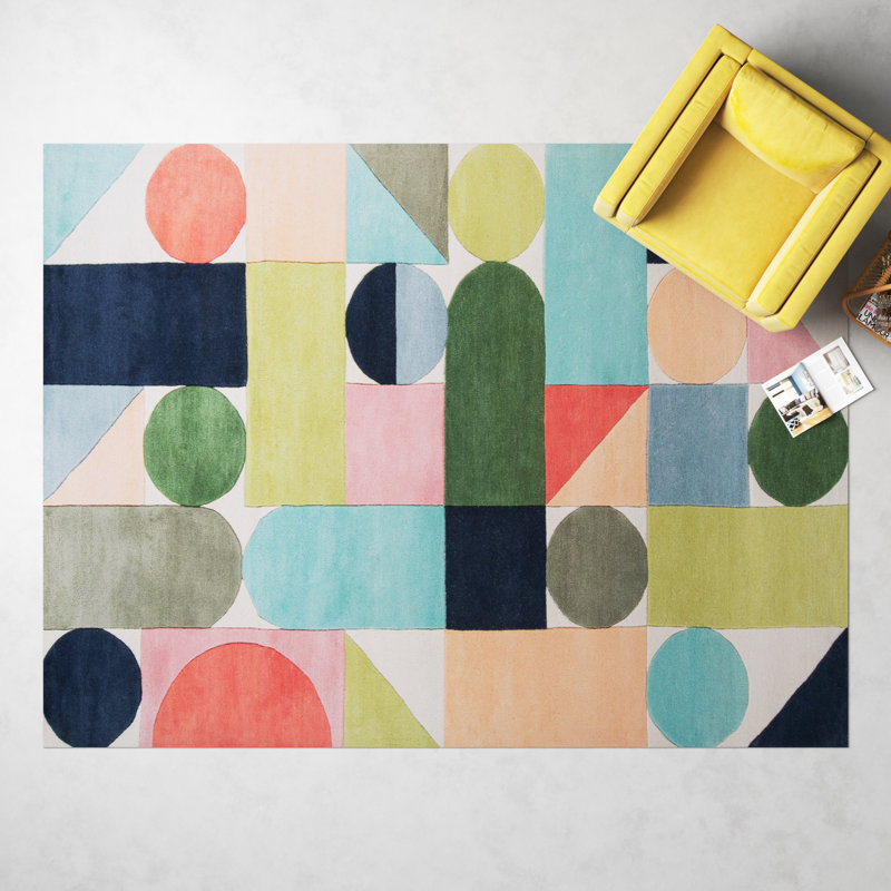 Glory Handmade Wool Blue/Green/Light Orange Rug & Reviews | AllModern