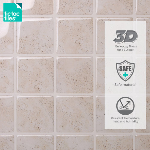 TicTacTiles 10" x 10" PVC Peel & Stick Mosaic Tile & Reviews | Wayfair