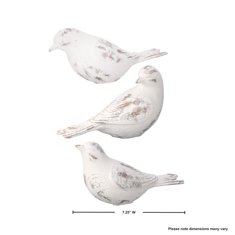 August Grove® 3 Piece Resin Bird Figurine Set | Wayfair