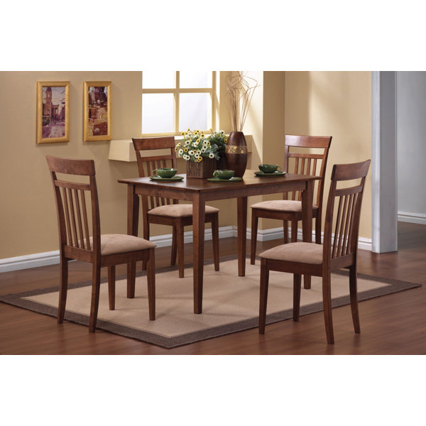 Red Barrel Studio® Geralt Chestnut And Tan Rectangular Dining Room Set ...
