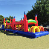 JumpOrange Rainbow 40' x 12' Inflatable Obstacle Course with Slide and ...