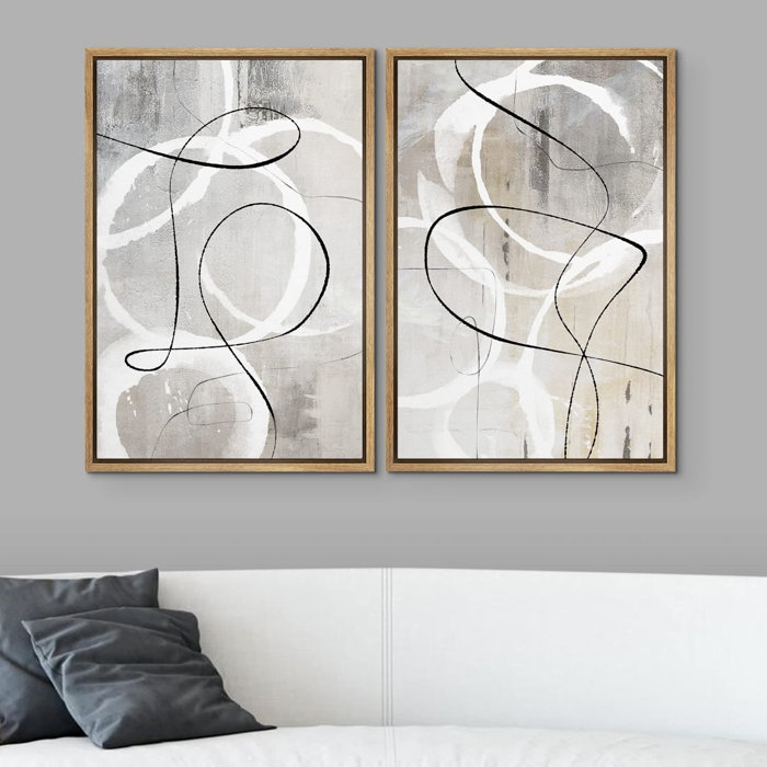 SIGNLEADER 2 Piece Floater Frame Painting Set on Canvas | Wayfair