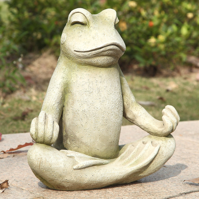 Hi-Line Gift Ltd. Frog Sitting in Lotus Posture Statue & Reviews ...