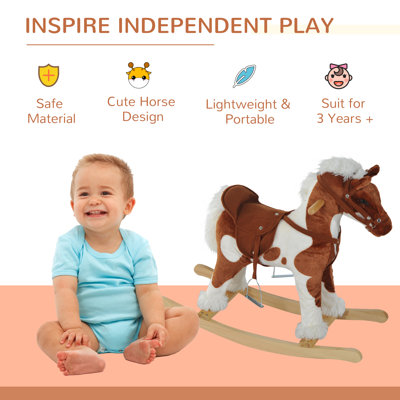 Qaba Plush Ride On Rocking Horse & Reviews | Wayfair