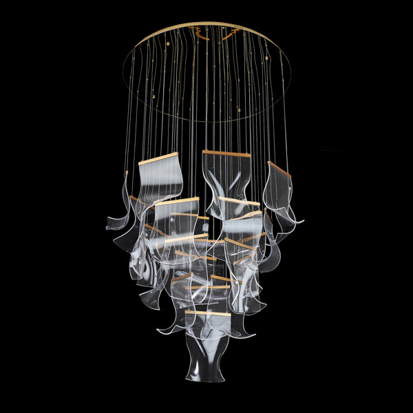 Orren Ellis Omicron 24 - Light Acrylic LED Tiered Chandelier | Wayfair