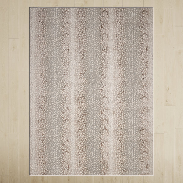 Birch Lane™ Baytown Animal Print Feather Gray/Moonbeam/Bison Area Rug ...