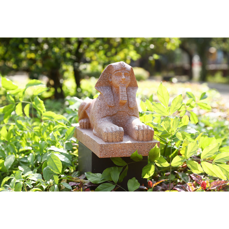 Trinx Alexane Solar Egypt Sphinx Outdoor Garden Statue with Spotlight ...