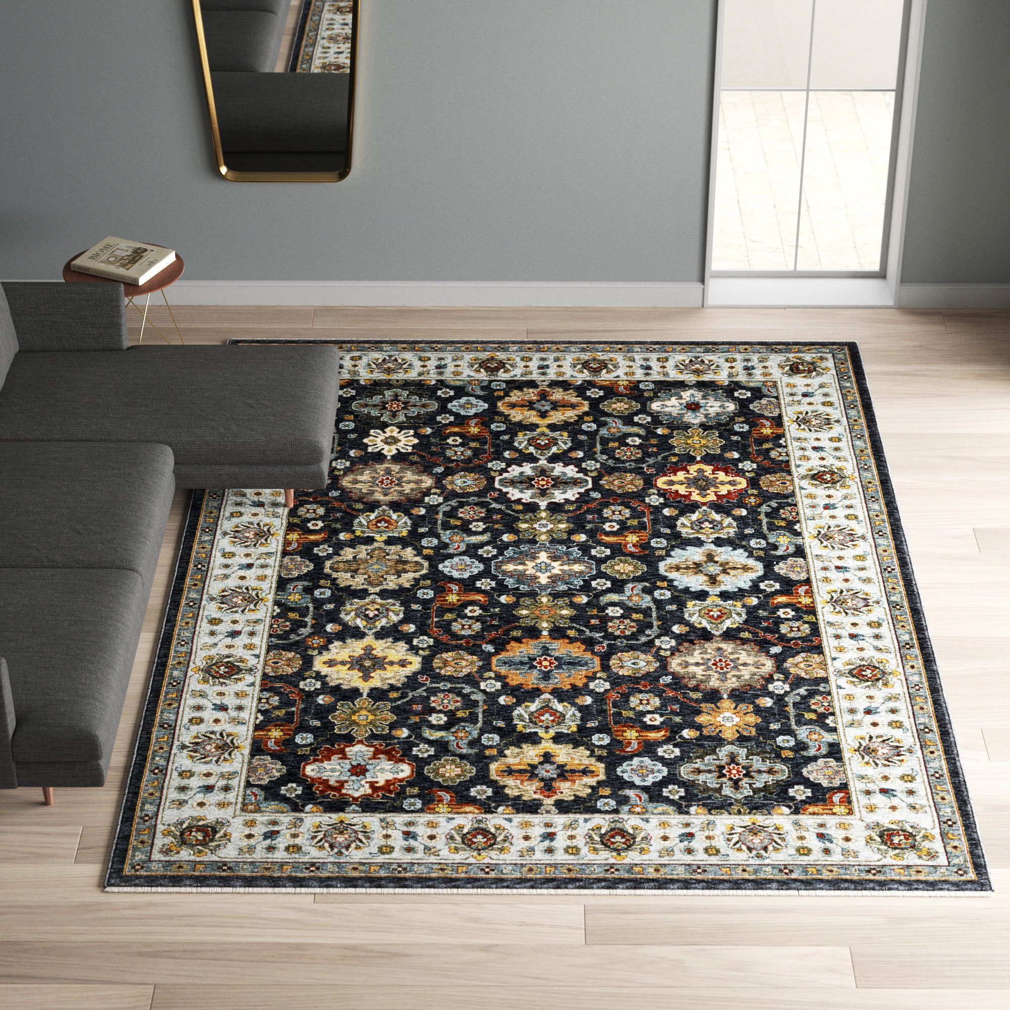 Langley Street Hovis Oriental Blue/Brown Area Rug | Wayfair