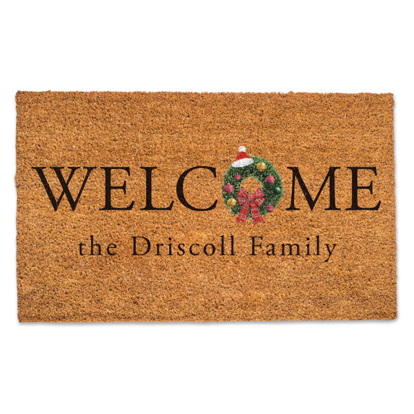 The Holiday Aisle® Hafso Personalizable Christmas Outdoor Doormat | Wayfair