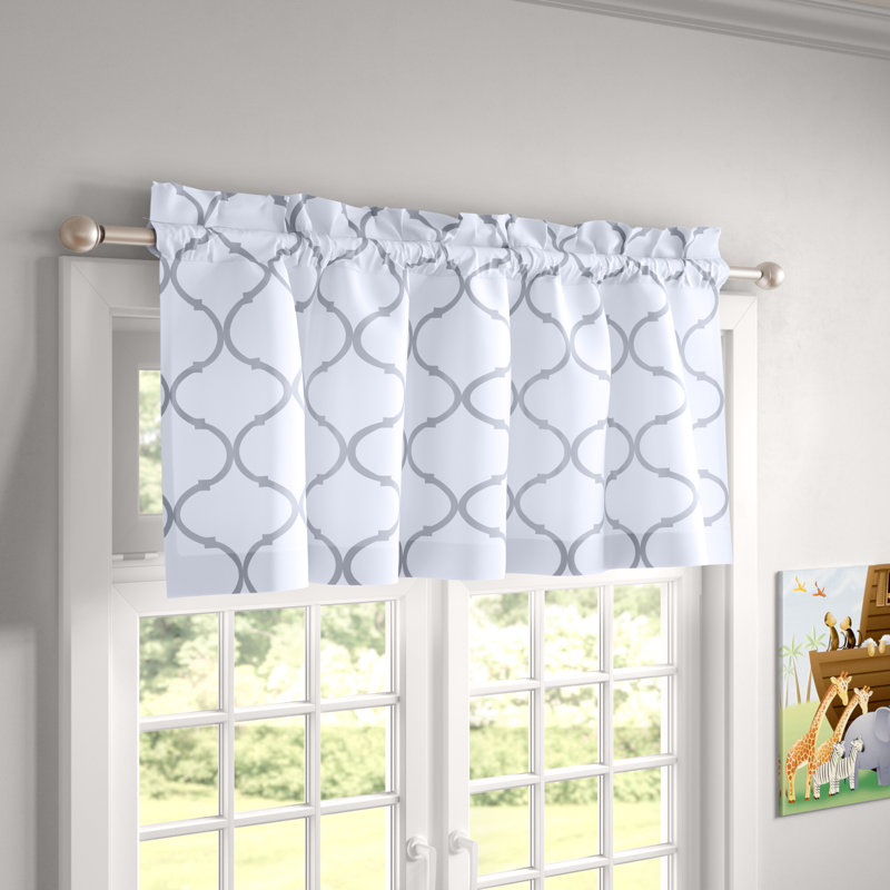 Charlton Home® Kacey Geometric Cotton Blend 58'' Window Valance ...