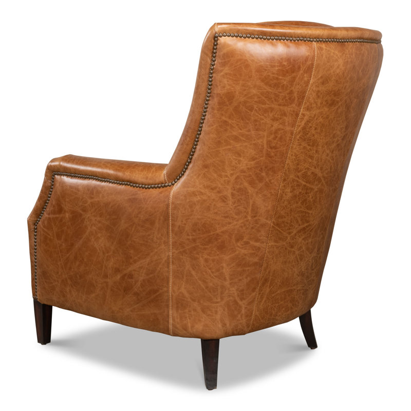 Astoria Grand Morelock Leather Wingback Chair | Wayfair