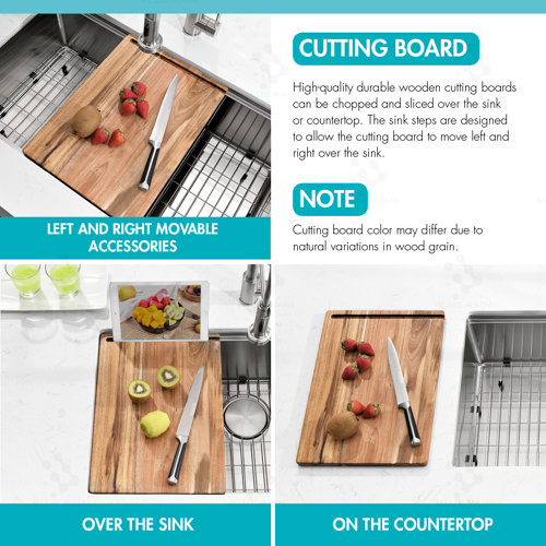 Attop 30'' L X 19'' W Single Bowl Stainless Steel Undermount Kitchen ...