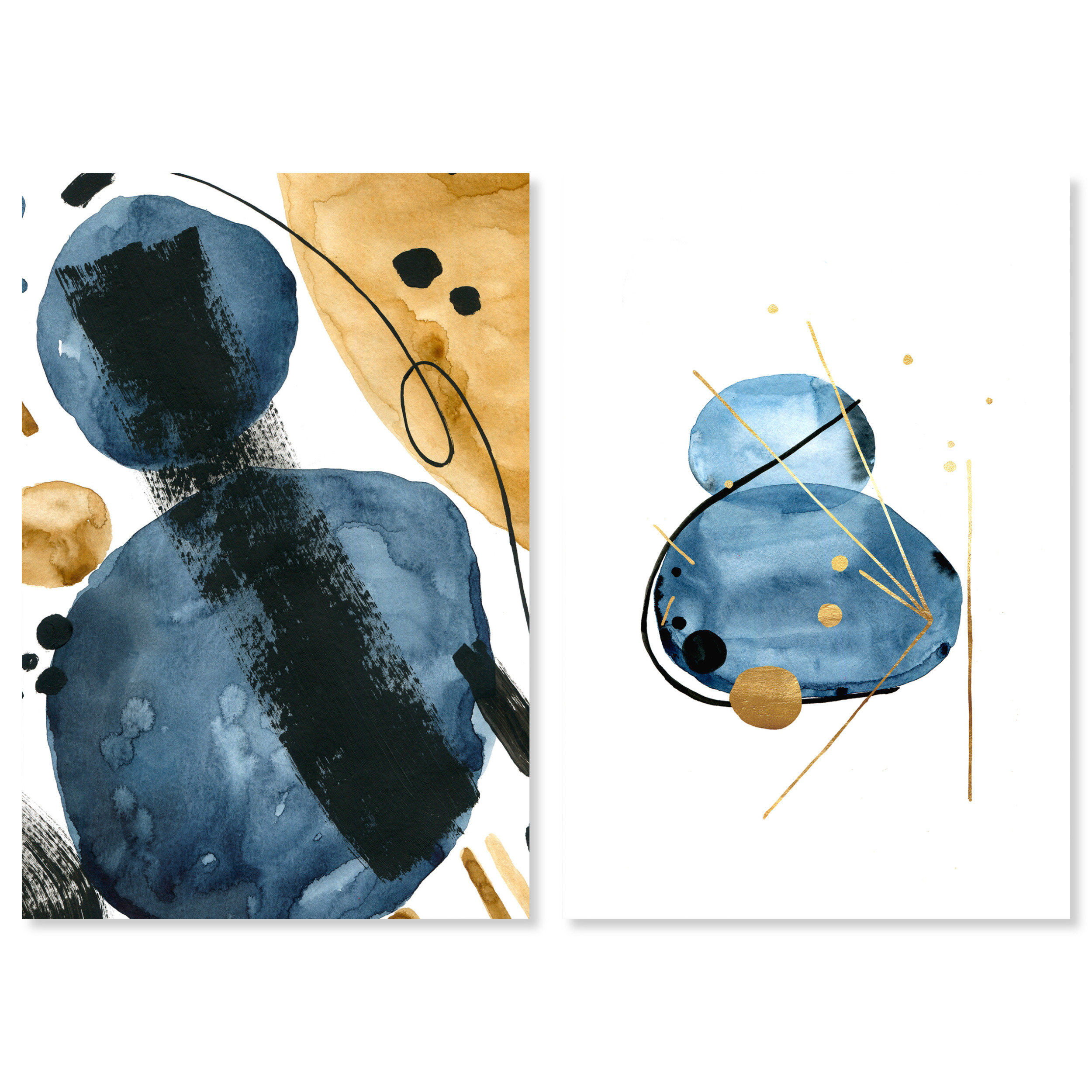 Oliver Gal Neutral Droid Set, Dark Geometric Circles Modern White by ...