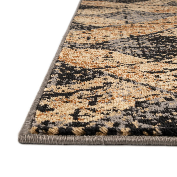 17 Stories Performance Brown/Gray Rug | Wayfair
