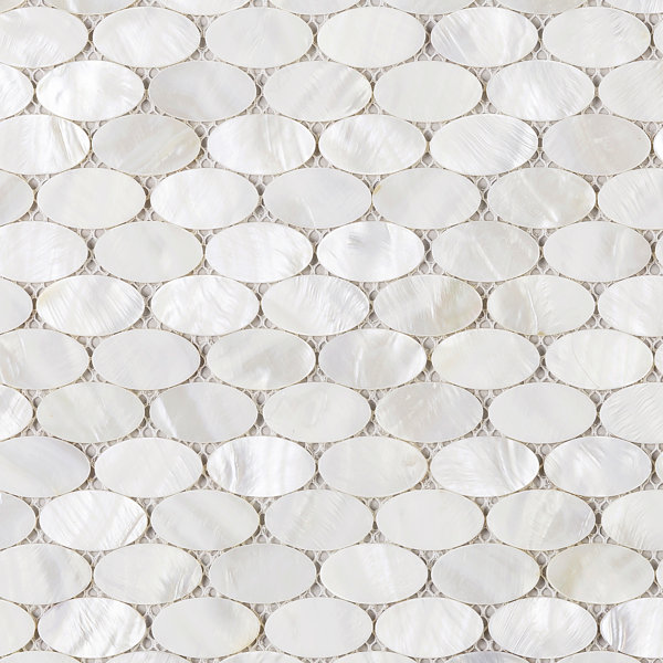 Supreme Tile Mother of Pearl 1" x 1" Seashell Grid Mosaic Wall Tile ...