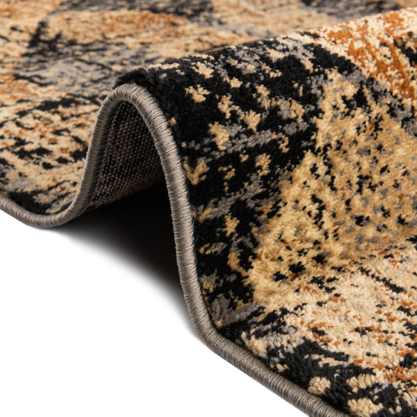 17 Stories Performance Brown/Gray Rug | Wayfair