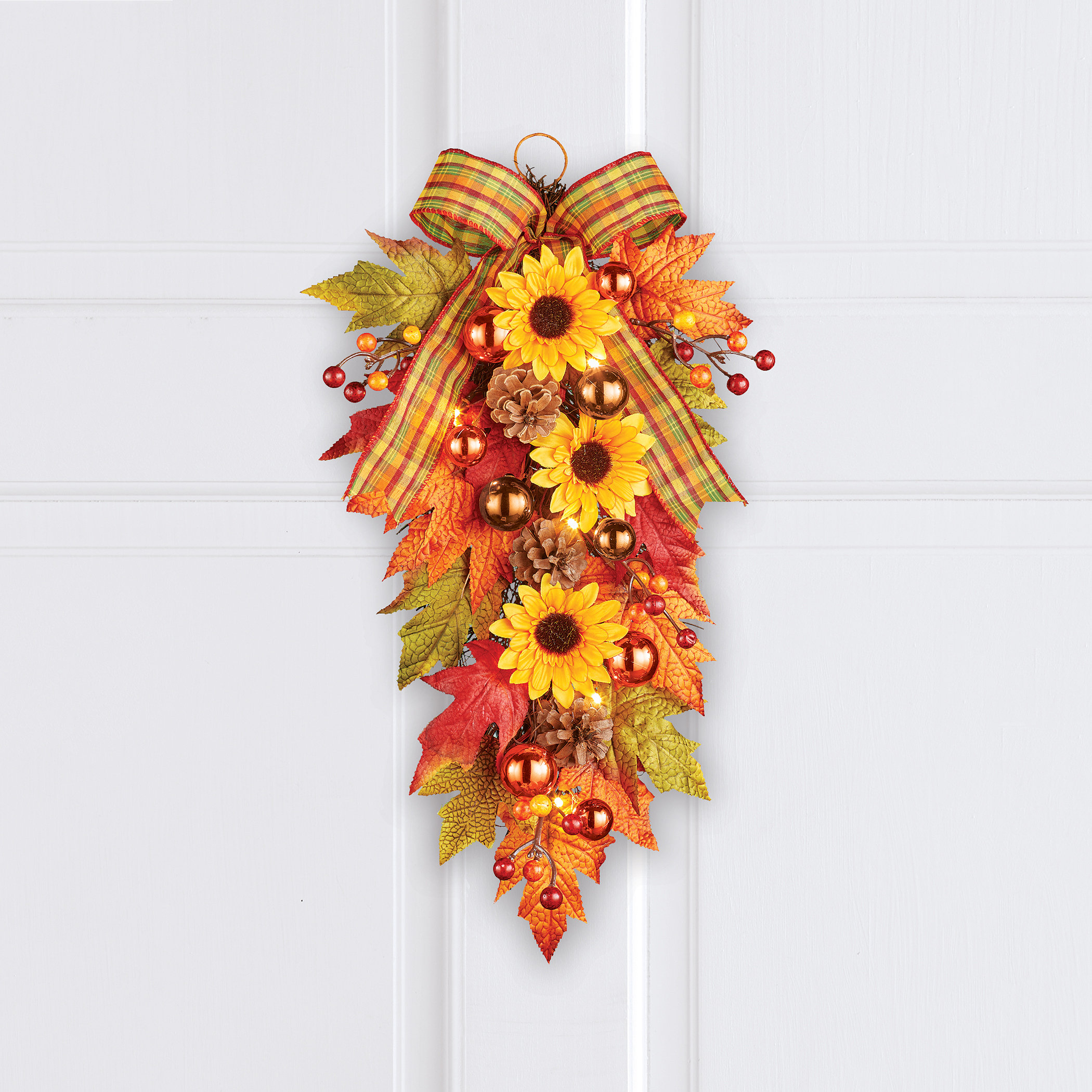 The Holiday Aisle® Lighted Faux Swag | Wayfair