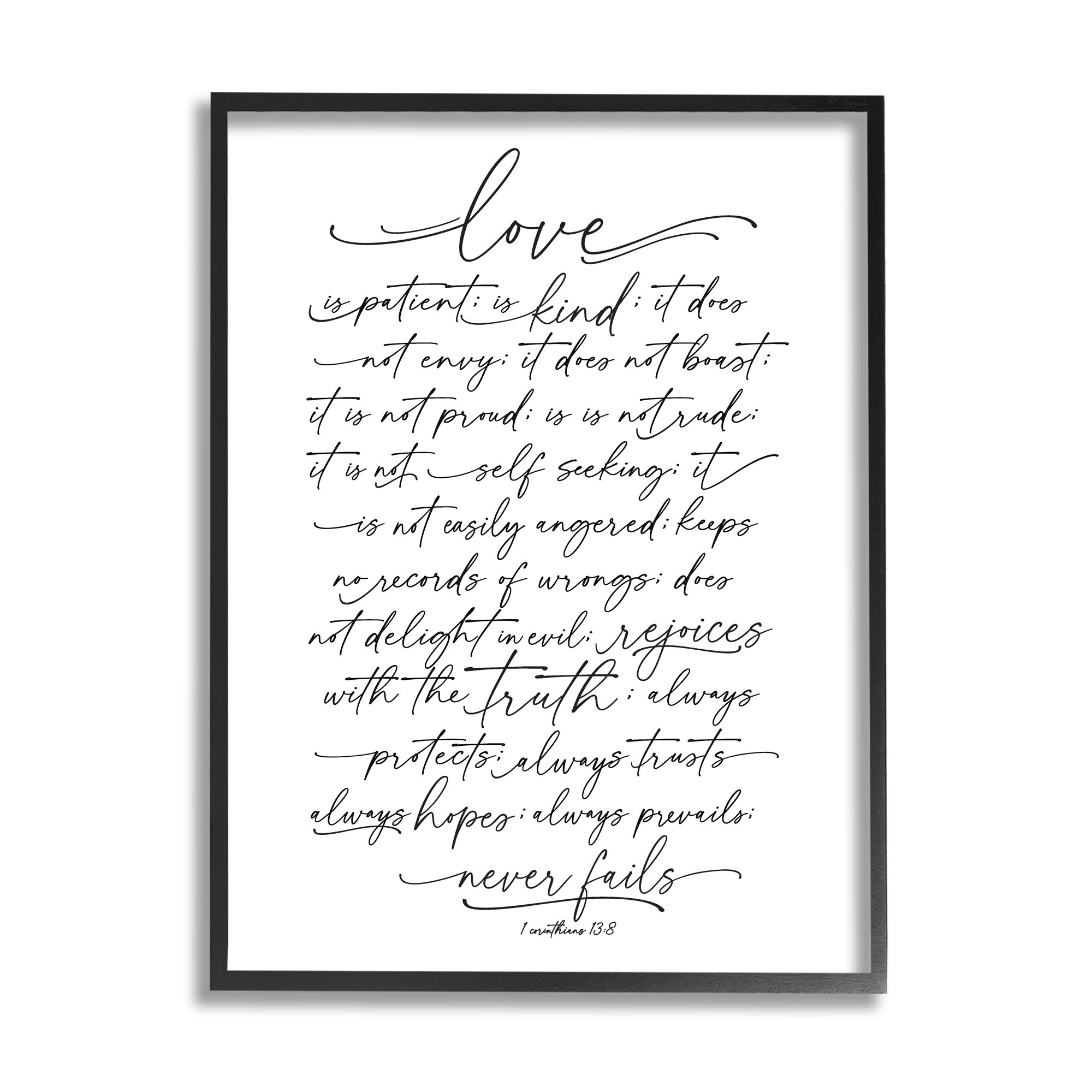 Stupell Industries Heartfelt Love Is Quote Classy Cursive Typography by ...