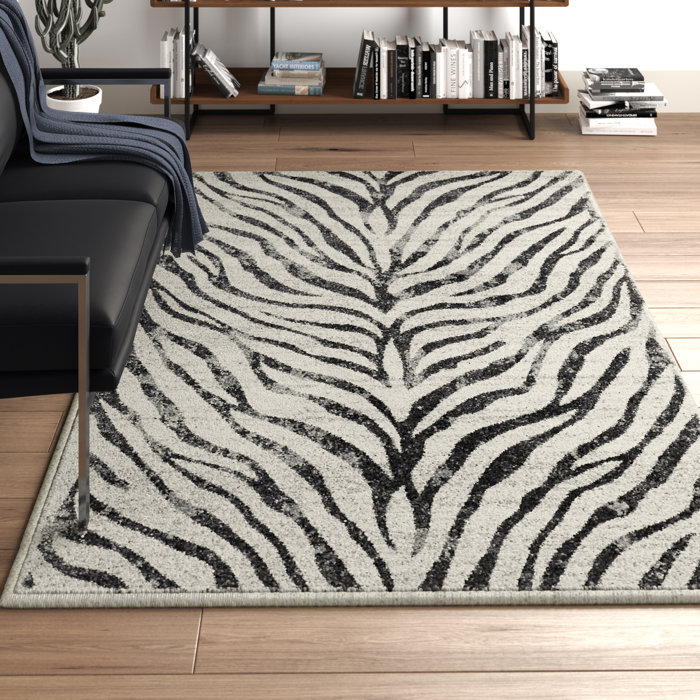 Etta Avenue Boston Zebra Tufted Grey/Black Rug & Reviews | Wayfair.co.uk