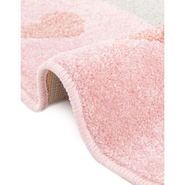 Unique Loom Whimsy Meow Baby Pink/Gray Kid Rug & Reviews | Wayfair