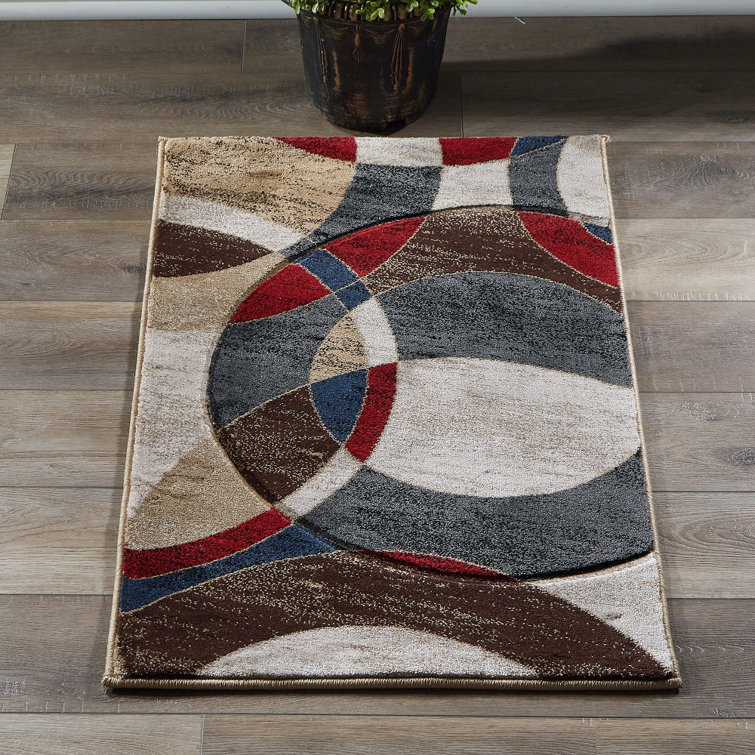Wrought Studio Adonia Abstract Gray/Beige Area Rug | Wayfair