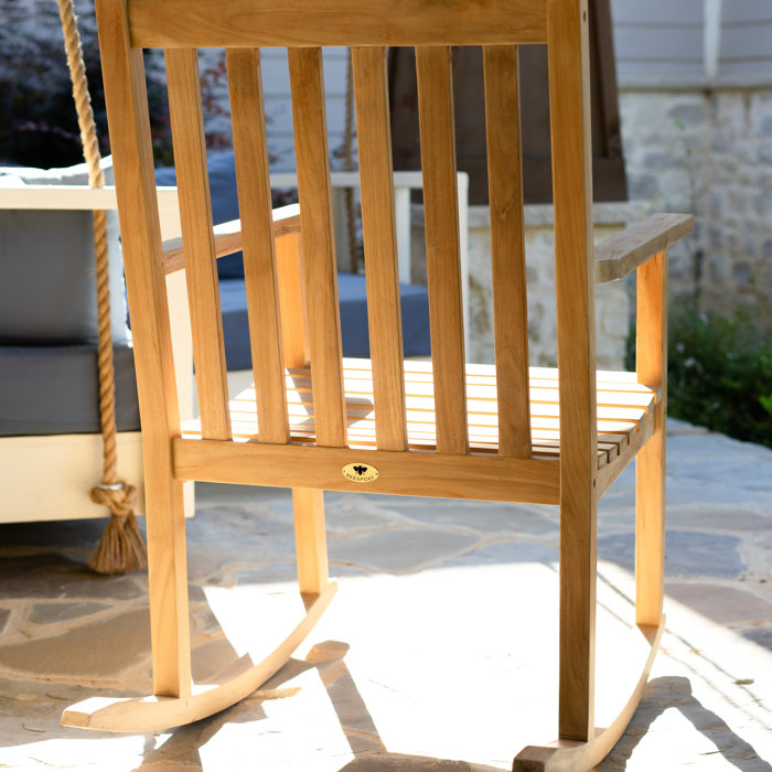 Loon Peak® Outdoor Coleman Rocking Solid Wood Chair | Wayfair