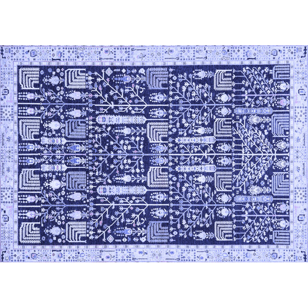Bungalow Rose Machine Woven / Power Loomed Blue/Light Violet Rug | Wayfair