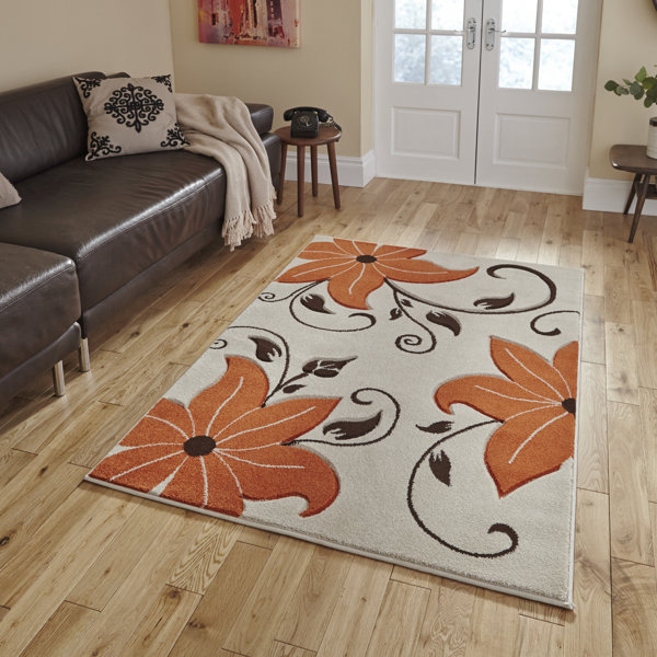 Lark Manor Ann Ivory/Orange/Brown Rug & Reviews | Wayfair.co.uk